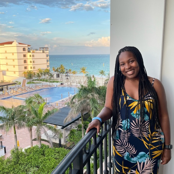 Amazon | Dresses | Navy Blue Tropicaleaf Print Maxi Dress | Poshmark